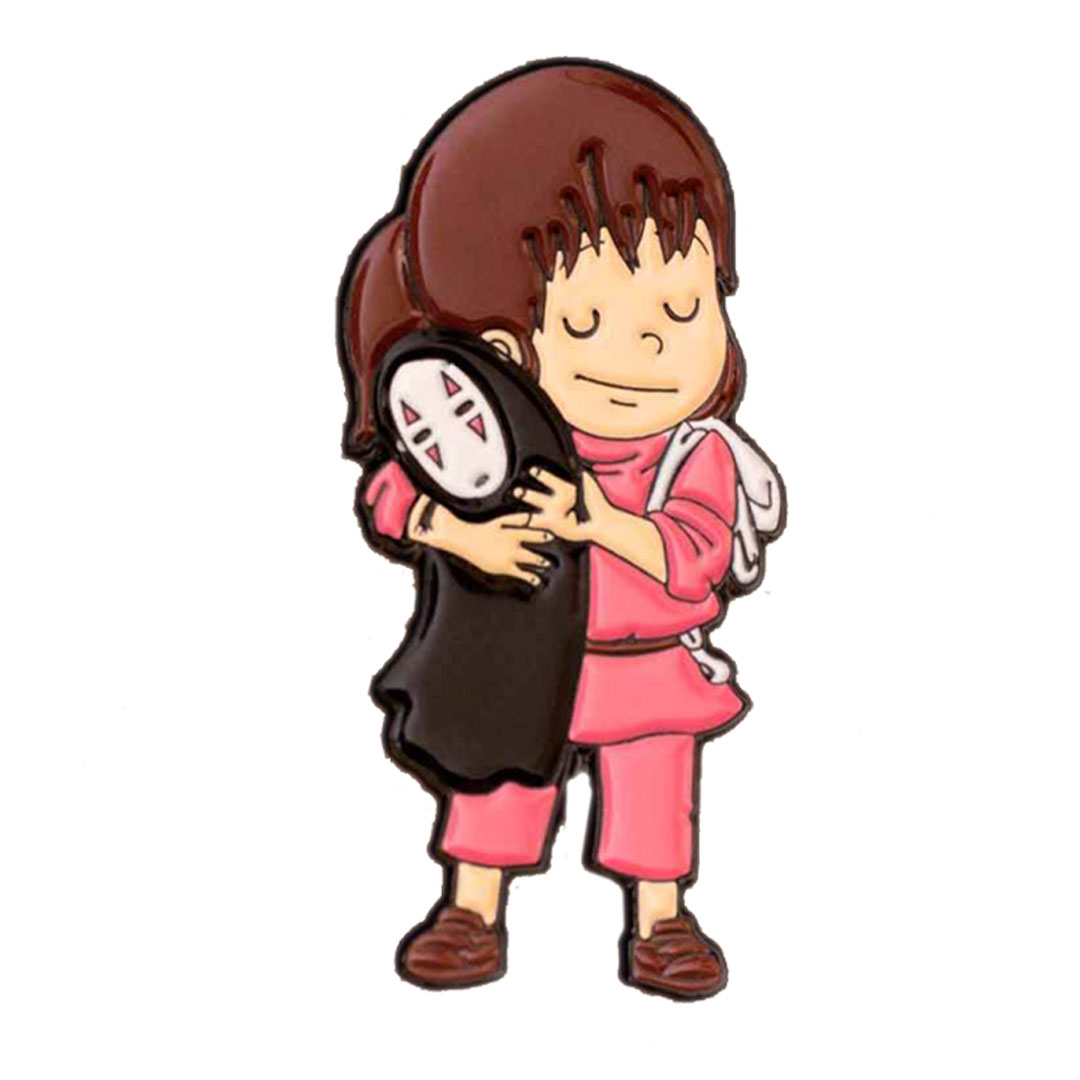 Spirited Away Chihiro with No-Face Plush Enamel Pin - GeekVault